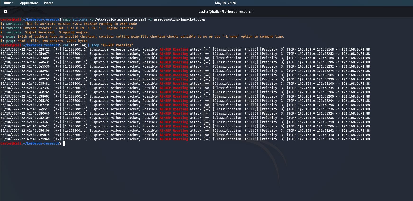 Kerbhammer: Detecting Kerberos attacks with Suricata